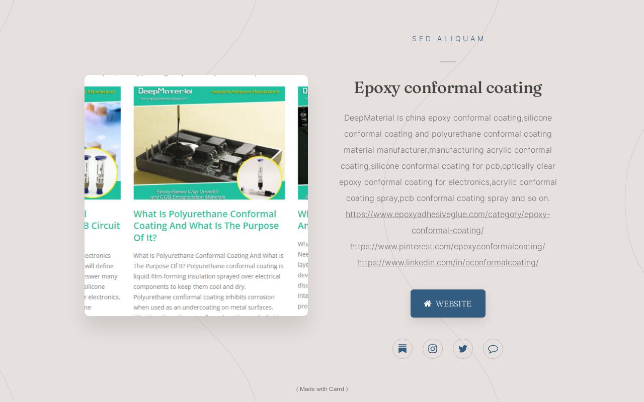 Epoxy conformal coating